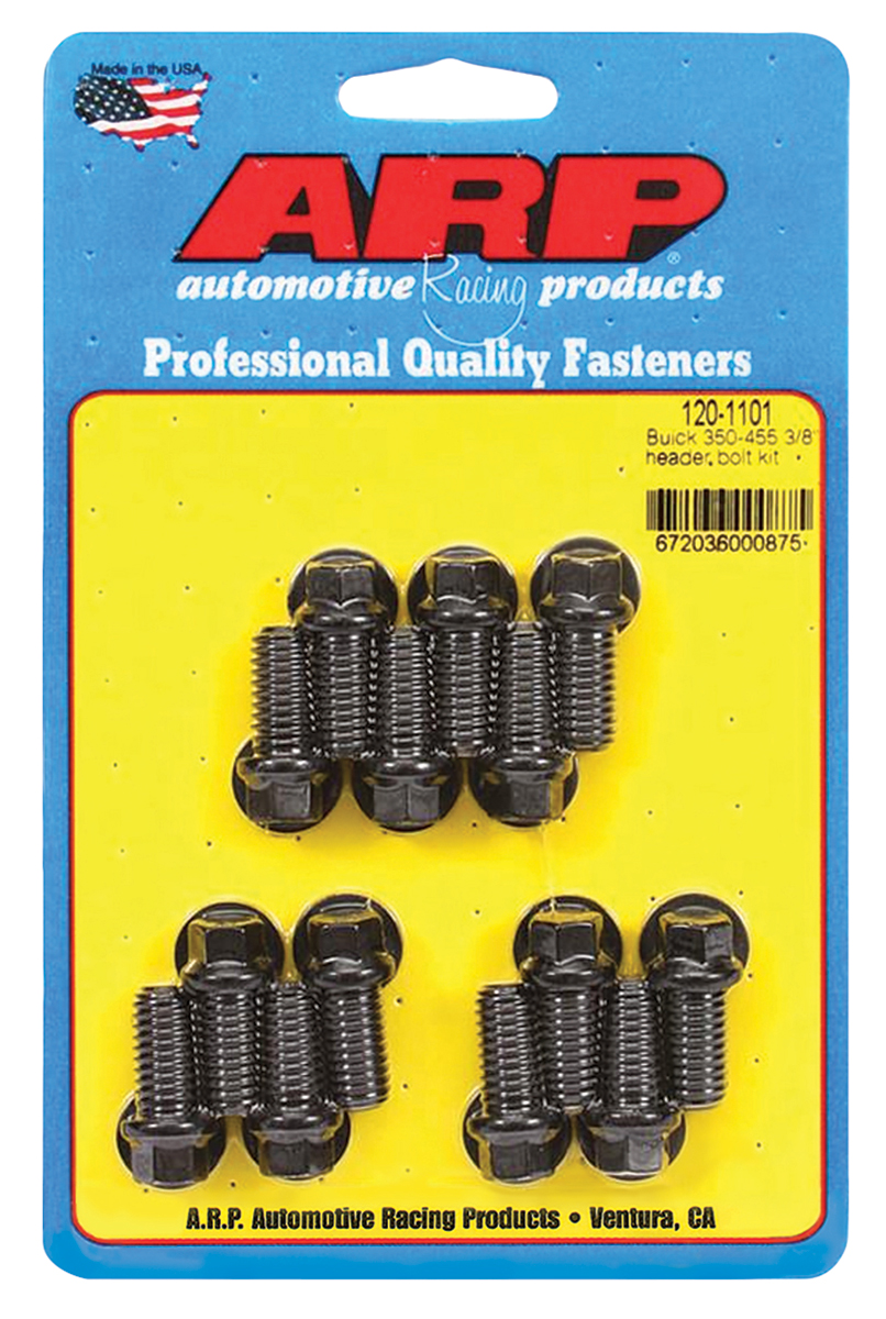 Bolt Set, Header, ARP, Buick 350-455 3/8" Thread Size, 0.750" UHL, 14pc ...
