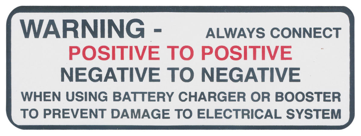 Decal, 63-64 Buick, Battery, Connection Warning @ OPGI.com