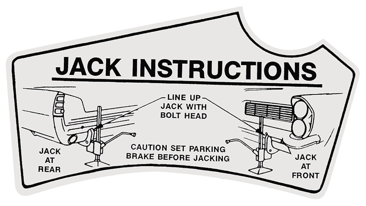 Decal, Jacking Instructions, 1963 Pontiac @ OPGI.com