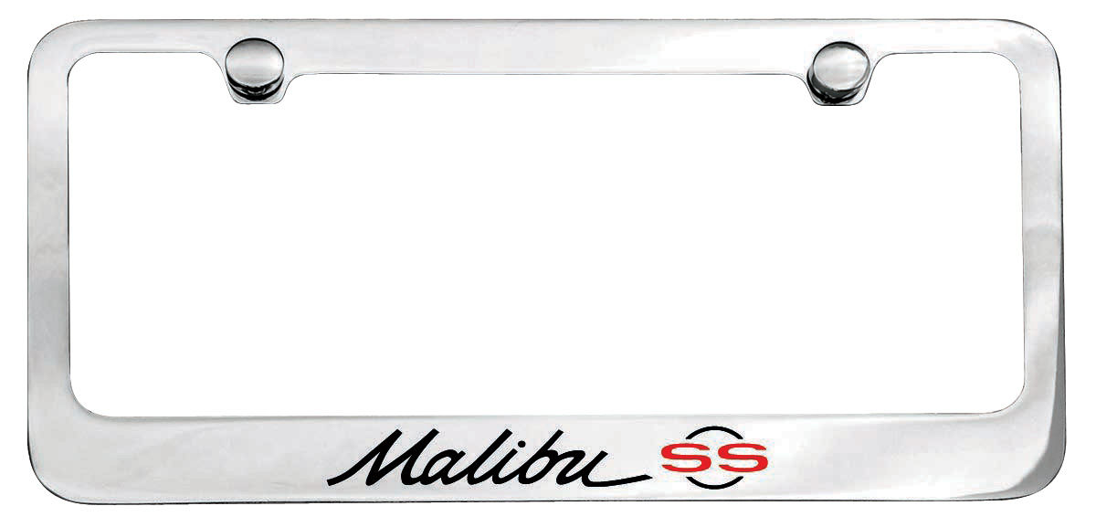 License Plate Frame, Designer, Malibu SS Script @ OPGI.com