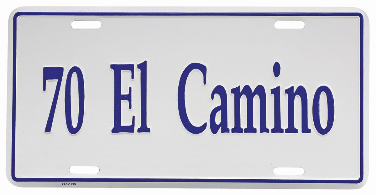 License Plate, Custom, 1970 El Camino @ OPGI.com