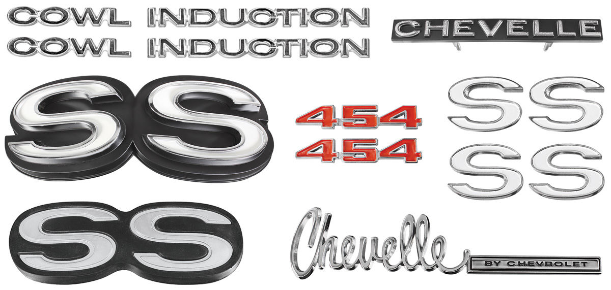 Emblem Kit, 1972 Chevelle Super Sport (SS) 454 'Cowl Induction" @ OPGI.com