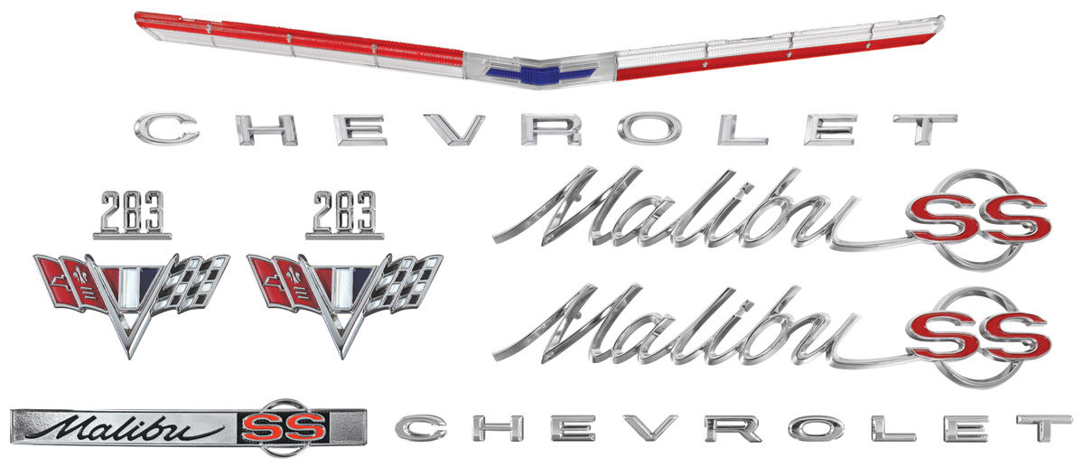 Emblem Kit, 1965 Malibu Super Sport (SS) 283 @ OPGI.com