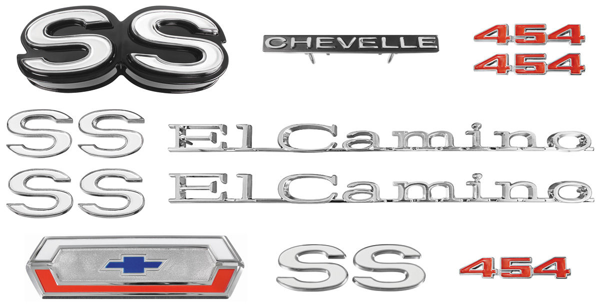 Fenders For Chevrolet El Camino SS 454 Fender Emblem Set - 6-Piece ...