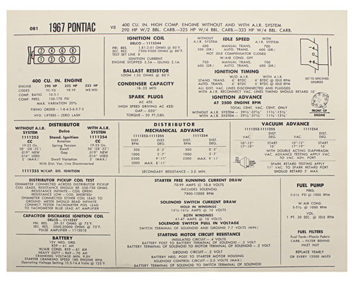 1971 Pontiac 400 Engine Specs