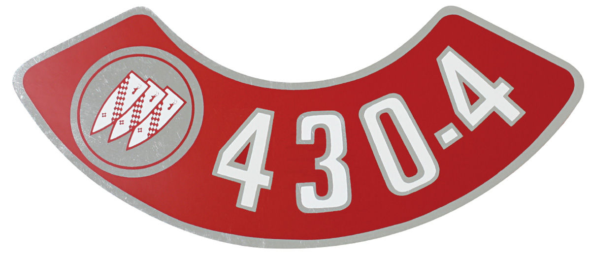 Decal, 68-70 Buick, Air Cleaner, 430-4V @ OPGI.com