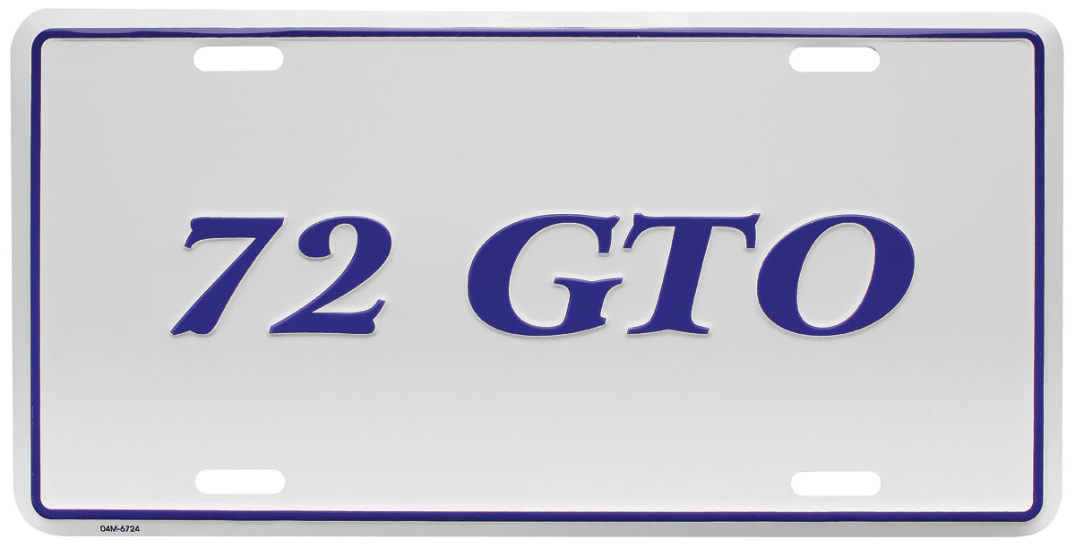 License Plate, Custom, 1972 GTO @ OPGI.com
