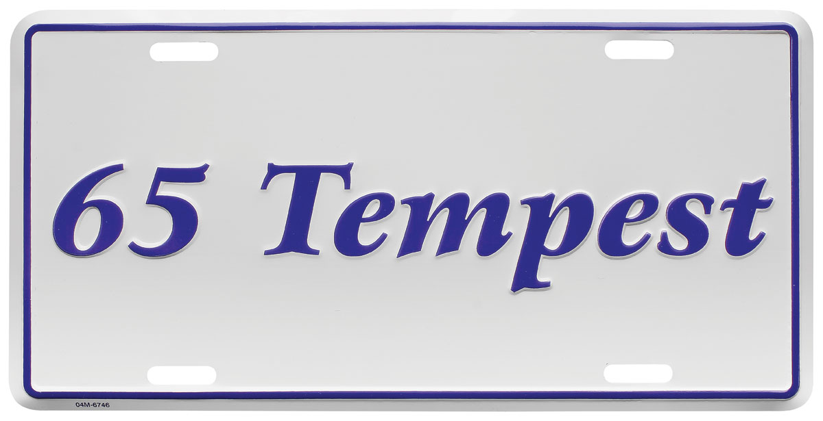 65 TEMPEST LICENSE PLATE @ OPGI.com