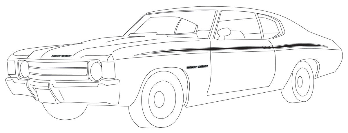Phoenix Graphix - Decal, 71-72 Chevelle, Body Stripe, Heavy Chevy ...