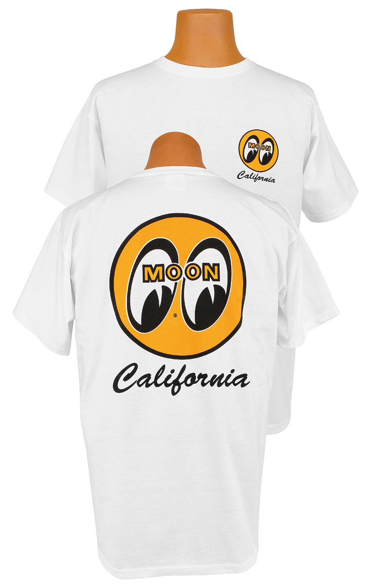 Clay Smith - Shirt, Moon, White w/ Mooneyes California Logo @ OPGI.com