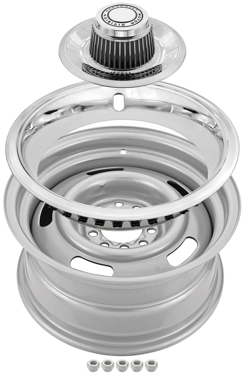 Wheel Kit, Chevrolet Rally Wheel, 14" x 7", w/1968-72 Cap @ OPGI.com