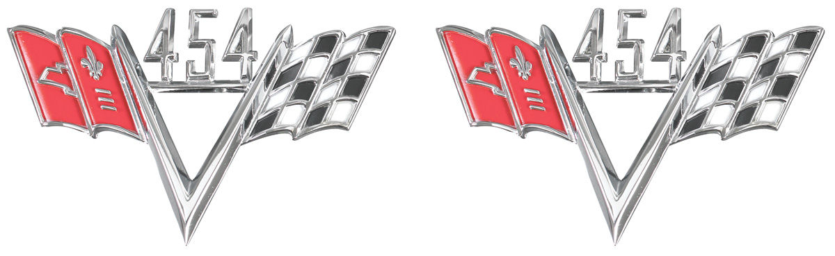 Emblem, Custom V-Flag, 454, Pair @ OPGI.com