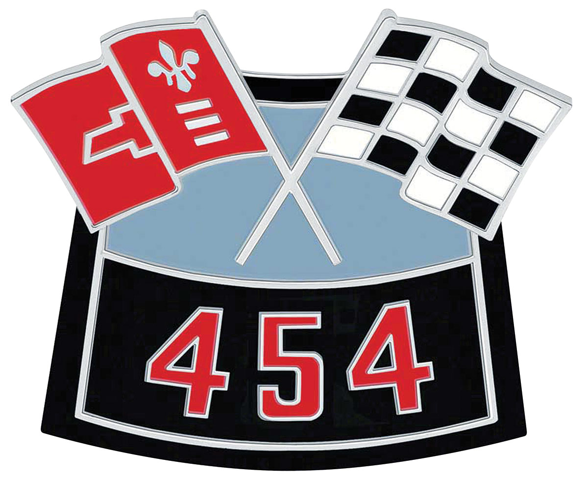 Emblem, Air Cleaner, 454 Cross Flags, Die-Cast @ OPGI.com