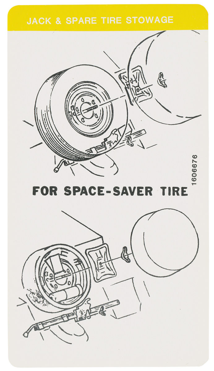 Decal, 75 Cadillac, Spare Tire, Jack Stowage @ OPGI.com