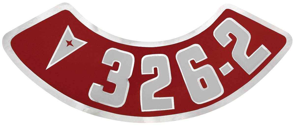 Decal, Air Cleaner, 1959-76 Pontiac, Rounded "326-2" w/Arrowhead ...