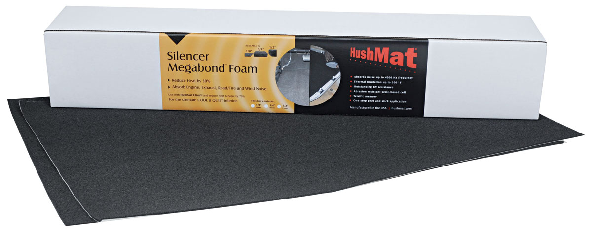 Sound Deadener, Hushmat Silencer Megabond Foam, 2 Sheets 1/8" x 23" x ...