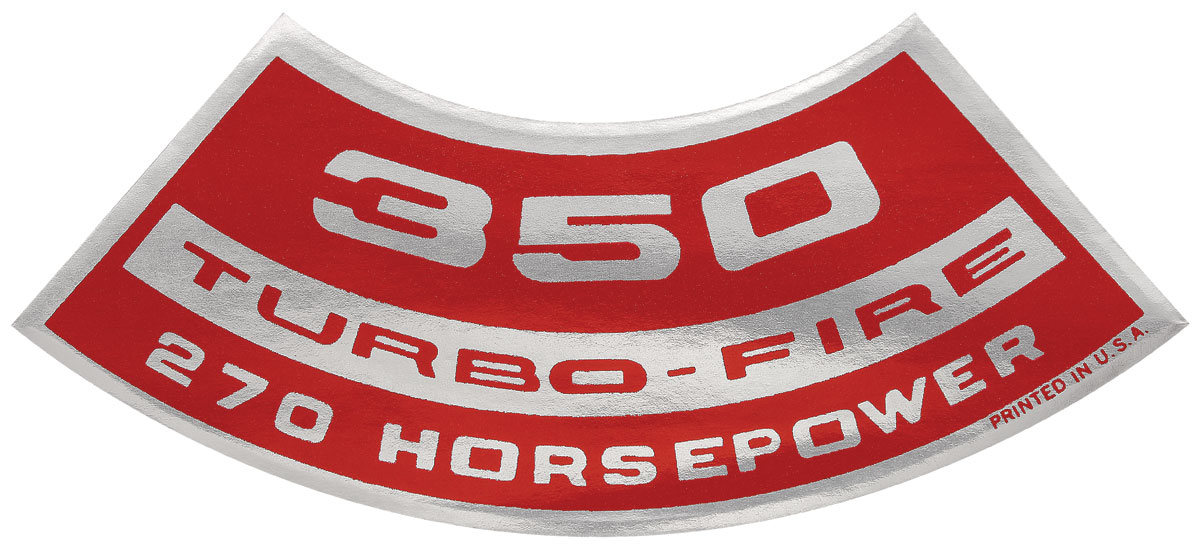 Decal, Air Cleaner, 1964-77 Chevelle/El Camino/Monte Carlo, 350 Turbo ...