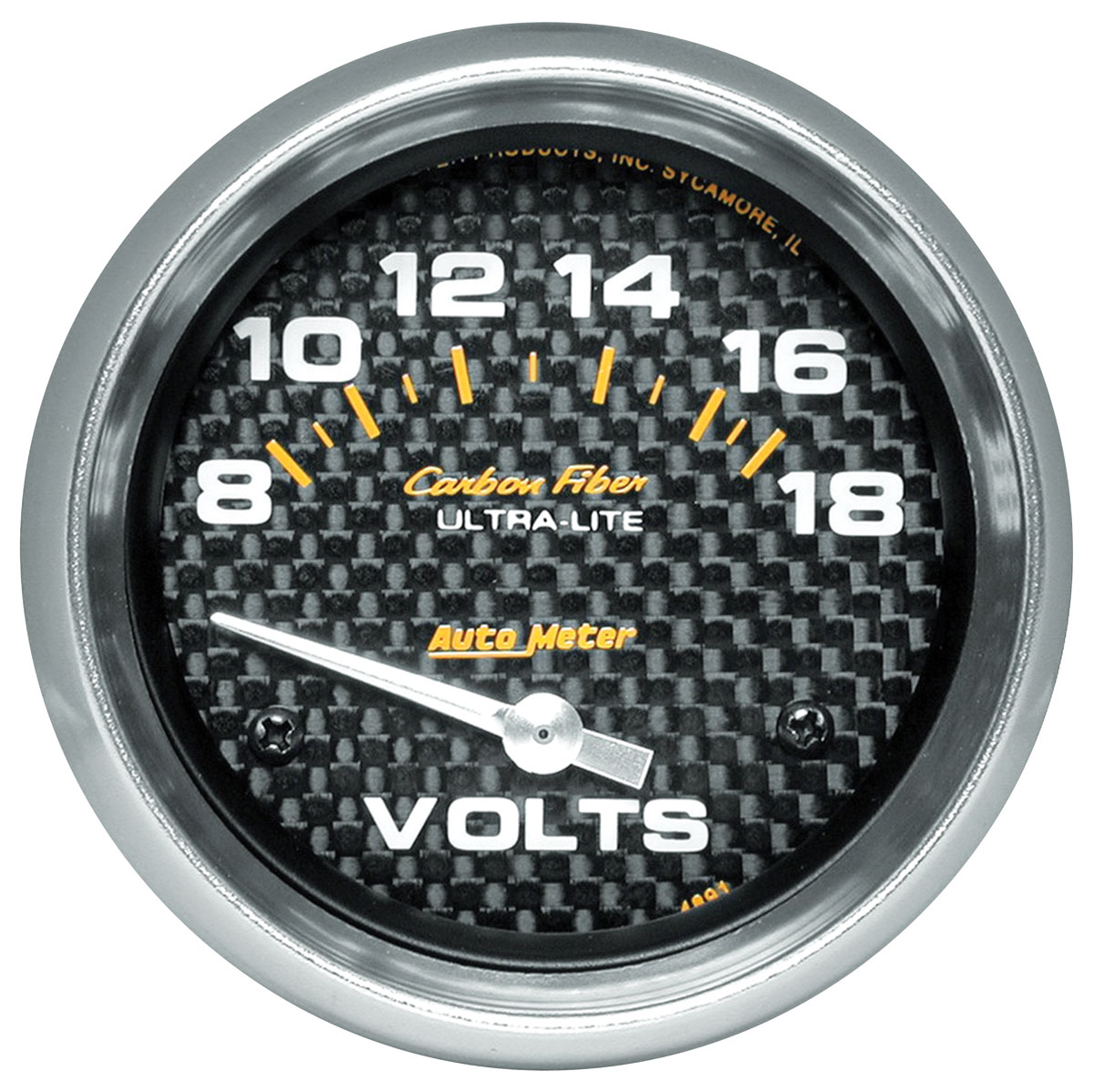 Autometer - Gauge, Voltmeter, Auto Meter, Carbon Fiber, 2-5/8" @ OPGI.com
