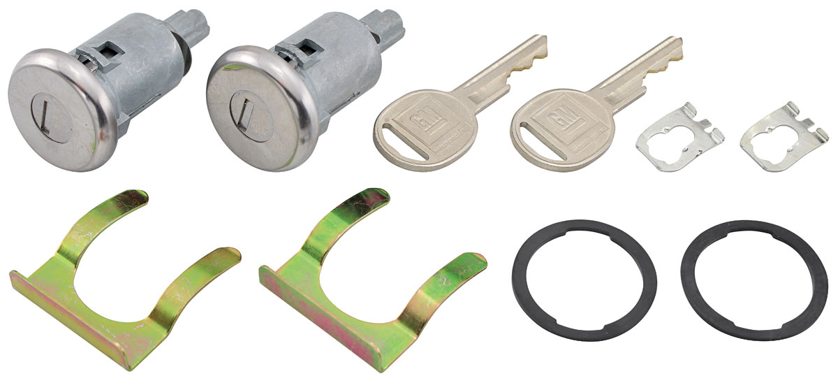 Lock Set, Doors, 1967-70 Cadillac/1961-64 Pontiac, Long Cylinder/Oval ...