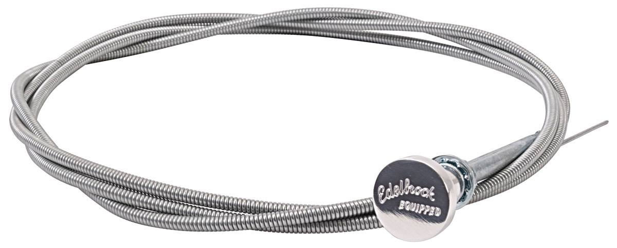 Edelbrock - Choke Cable, Polished Knob, Universal @ OPGI.com