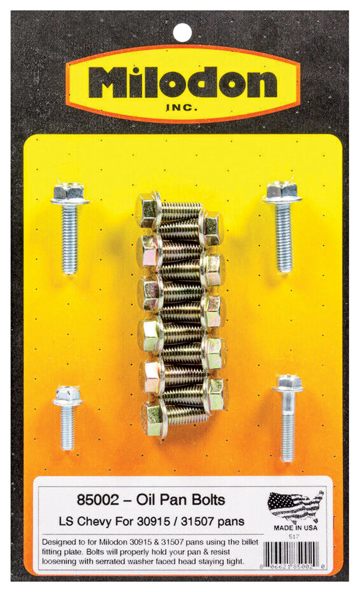 Bolts, Oil Pan, Milodon, LS Platform (For Use W/Pan MIL3915 Only) @ OPGI.com