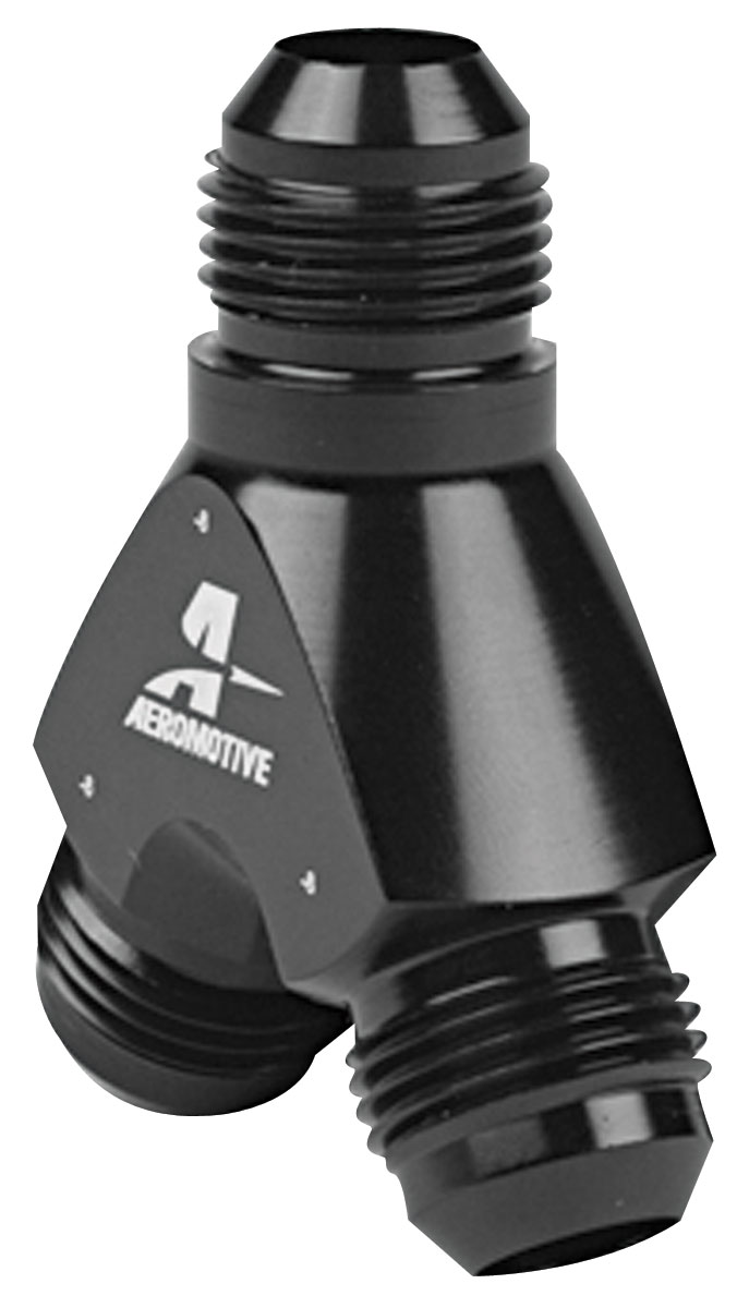 Fitting, Y-Block, Aeromotive, AN-08 x AN-08 (x2) @ OPGI.com