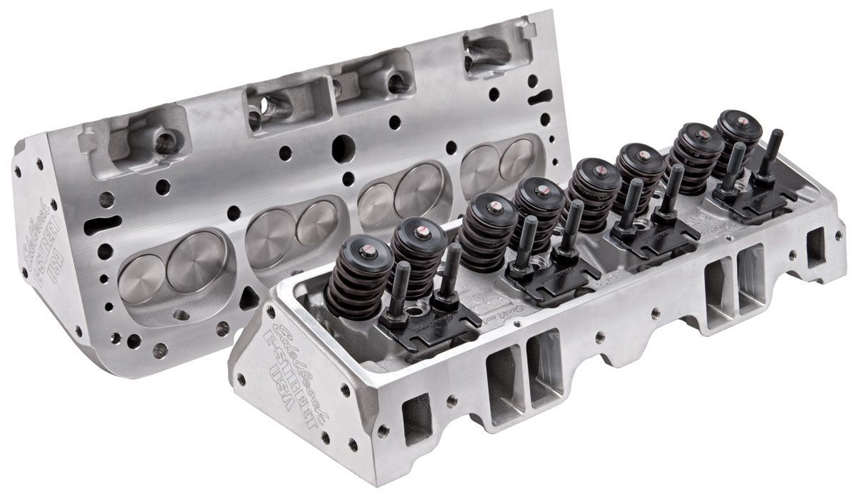 Cylinder Head, Edelbrock, E-Series, Aluminum, SB Chevy, 70CC, Straight ...