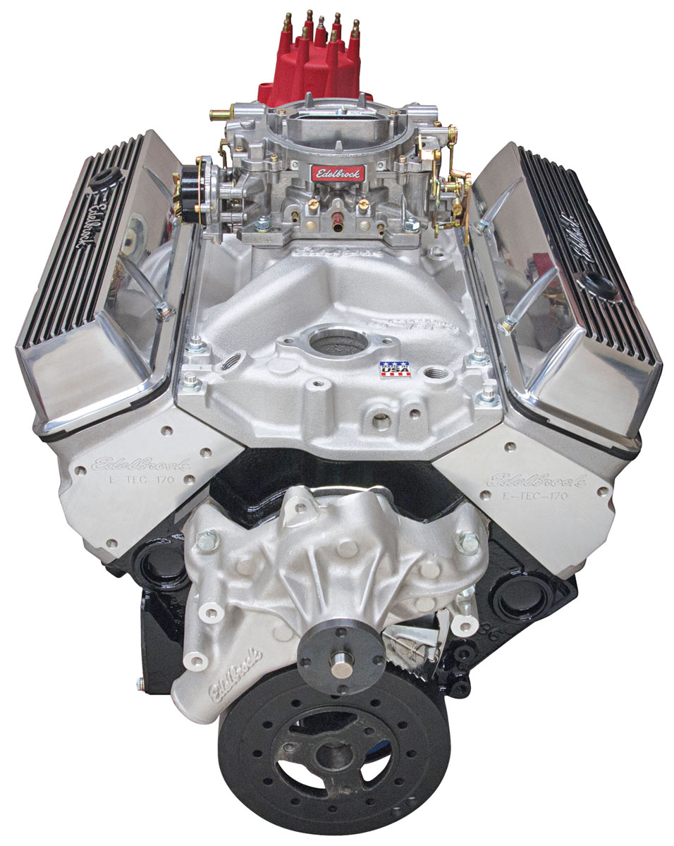 Crate Engine, Performer Hi-Torq, Edelbrock, Chevy 350, Long Wtr Pmp ...