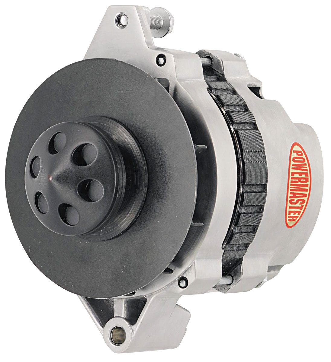 Alternator, Powermaster, 1954-88 GM, CS130, 140A, 6-rib, Black Baffle ...