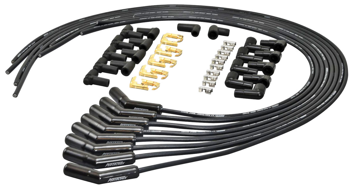 Spark Plug Wire Set, Pertronix, Universal, 8mm, 8-Cylinder, Ceramic Boot, Black @ OPGI.com
