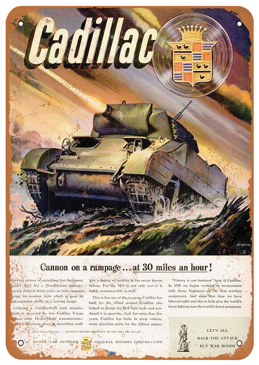 Sign, Aluminum 10"x14", Cadillac Tank @ OPGI.com