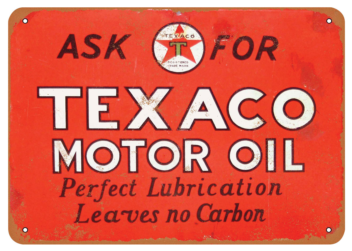Sign, Aluminum 10"x14", Texaco Motor Oil @ OPGI.com