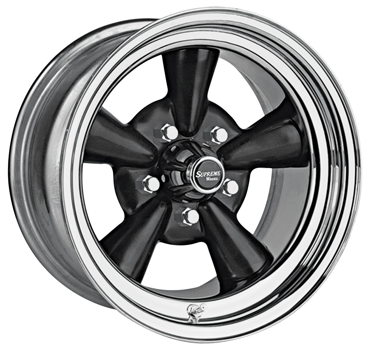 U.S. Wheel - Wheel, US Wheel, Supreme Series 483, Black/Chrome Rim ...