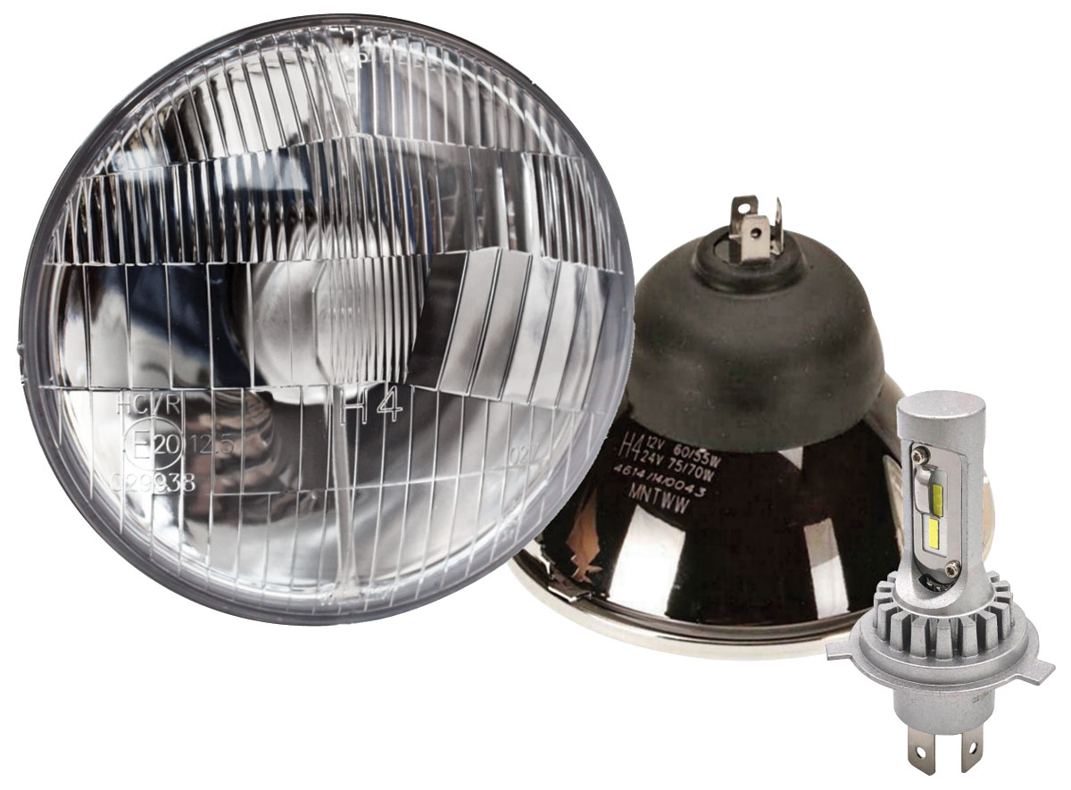 Delta Tech - Headlights, Delta Lights LED 5-3/4" w/Halo, Convex Glass ...