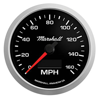 Marshall Instruments - Speedometer, 3-3/8" In-Dash Electric Programmable, 0-160MPH, Full Sweep ...