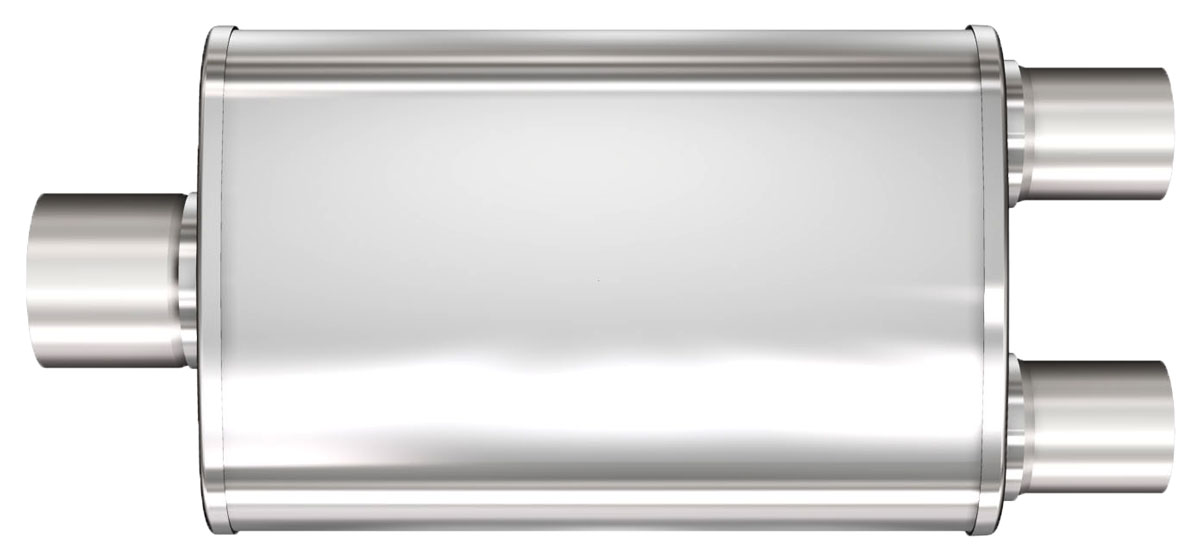 Magnaflow - Muffler, 4" x 9" x 14" XL Oval Multi-Chamber, MF, Satin 409 ...