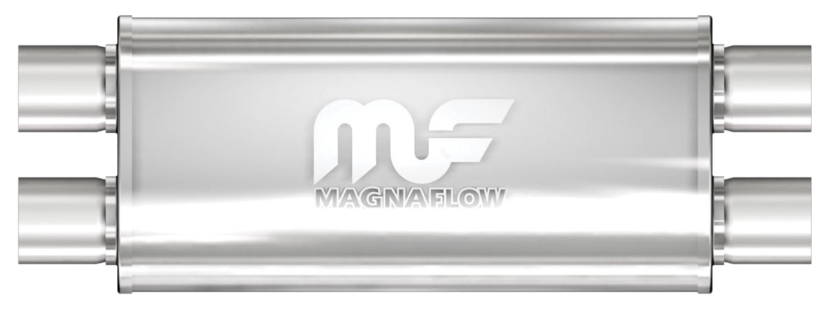 Magnaflow - Muffler, 5" x 8" x 18" Oval Reversible, MF, Satin 409SS ...