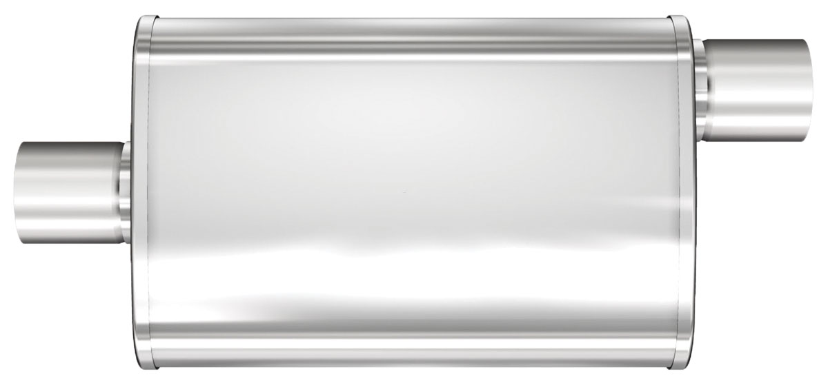 Magnaflow - Muffler, 4" x 9" x 18" XL Oval Multi-Chamber, MF, Satin 409 ...