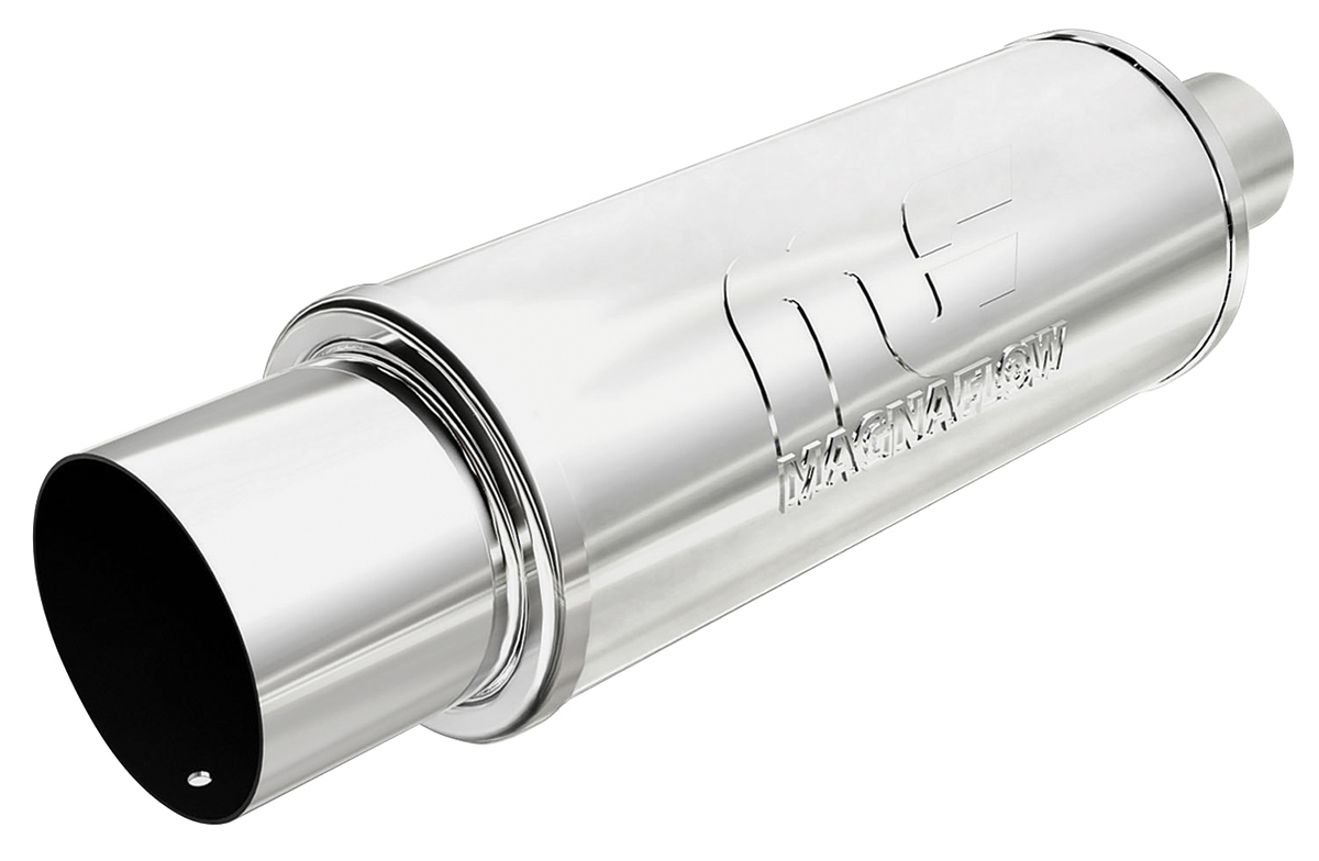 Magnaflow - Muffler w/Tip, Street 5" x 20.6" Round, 2.25" Inlet/4 ...