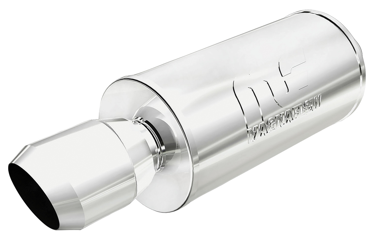 Magnaflow - Muffler w/Tip, Street 7" x 24" Round, 2.25" Inlet/4" Tanabe ...