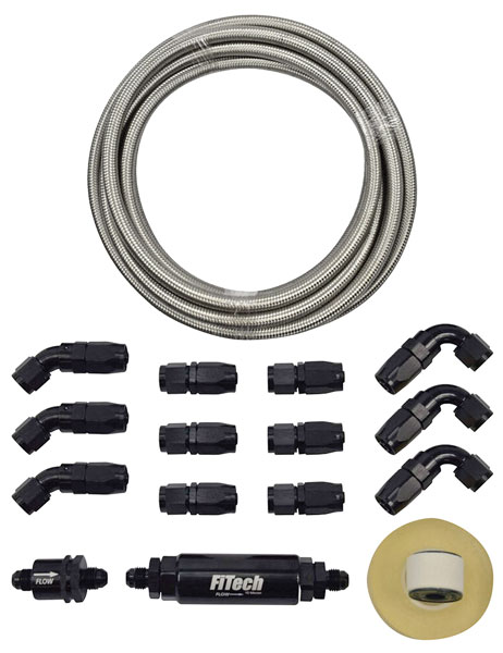 Hose Kit Fitech Go Fuel 20 Ft Braided Flex Line W Fittings Opgi